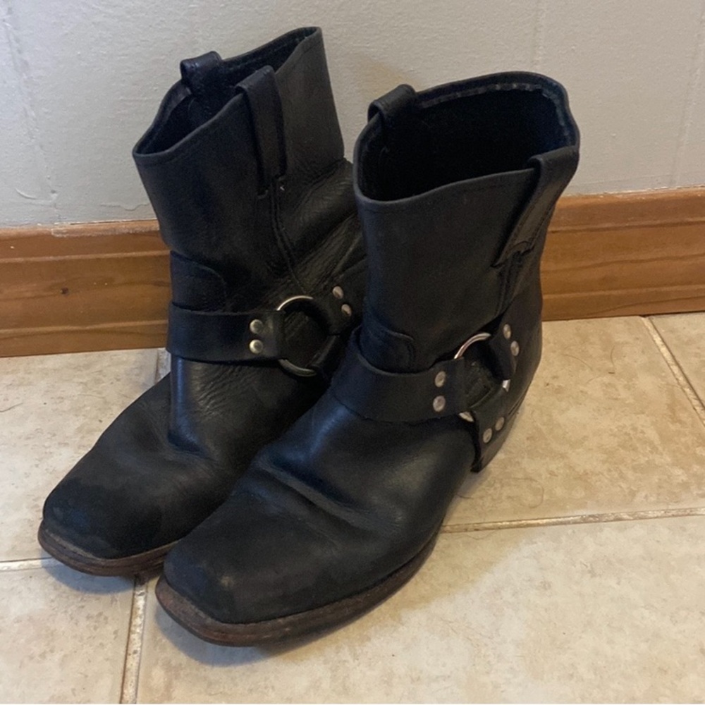 Frye Black Classic Harness 8r Mid-Shaft Motorcycle Bo… - Gem